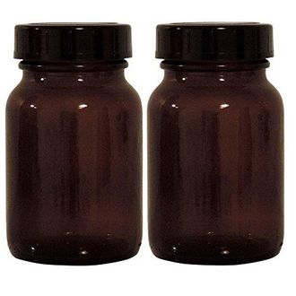 Viva Haushaltswaren Mikken braunes Apothekerglas Set 2x 200ml inkl. Schraubverschluss & Etiketten made in Germany, Braun