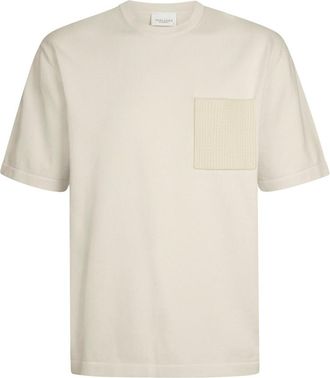 Profuomo Glattstrick-T-Shirt mit aufgesetzter Brusttasche in