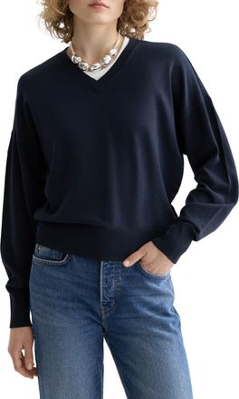 Scotch & Soda Damen Core V-Neck Relaxed Pullover Sweater, Night 0002, M EU