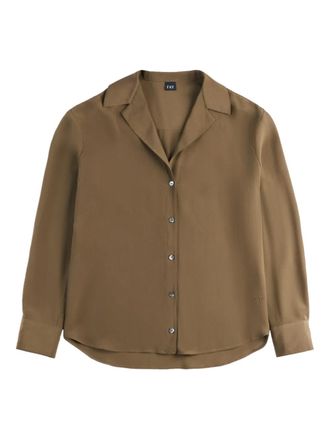 Fay chemise en soie - Marron