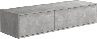 Vente-Unique Vente-unique - Meuble sous vasque suspendu - Coloris gris b&eacute;ton - L150 cm - isaure ii