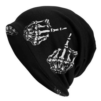 Generic Bonnet en Tricot Crâne Squelette Os Majeur Confortable Beanie Tricoté Chaud Watch Hat pour Ski Homme Hiver