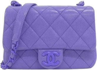Chanel Pre-owned Cuir sacs-chanel - Femme - Pre-owned - Violet - Taille: ONE Size
