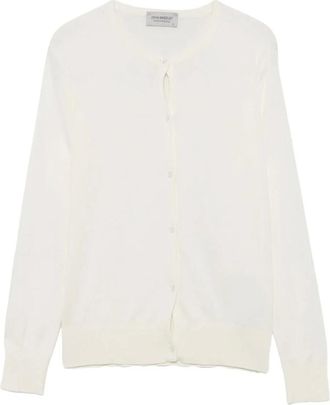 John Smedley Femme, Pulls, Beige, Taille: 38 FR Elinor Cardigan en coton Sea Island