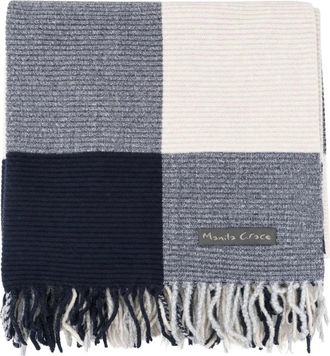 Manila Grace Karierter Schal mit Fransen - - Accessories - Damen - Mehrfarbig - ONE SIZE