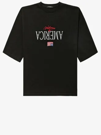 Willy Chavarria Mens T-Shirt With Front Embroidery Black Cotton T-Shirts And Polos