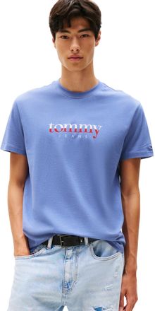 Tommy Jeans Herren T-Shirt Kurzarm Tee Regular Fit, Blau (Soft Sapphire), L