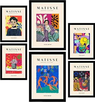 Nacnic Lot de 6 Affiches Henri Matisse. F&ecirc;te. Estampes du fauvisme et de lart abstrait pour larchitecture dint&eacute;rieur et la d&eacute;coration. A3 et A4, sans cadres