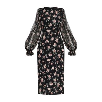 Dolce & Gabbana Femme, Robes, Noir, Taille: 40 FR Robe Charmeuse Imprim&eacute; Roses Vintage