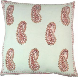 Guru Shop Kissenbezug Blockdruck, Kissenh&uuml;lle Ethno, Dekokissen Bezug mit Traditionellem Design - Muster 17, Baumwolle, 40x40x0 cm