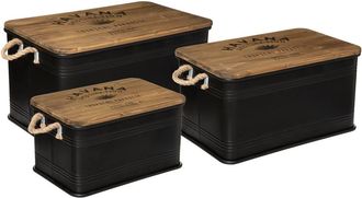Atmosphera Atmosphera - Set aus 3 Kisten Cuba - Schwarz