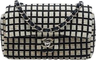 Chanel Pre-owned Sac bandouli&egrave;re en tweed et ruban - Femme - Pre-owned - Noir - Taille: ONE Size