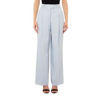 Liu Jo Femme, Pantalons, Bleu, Taille: 36 FR Pantalone Gessato Pinces