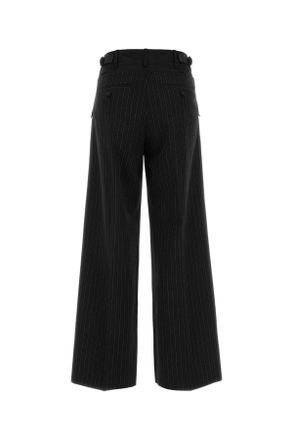 sacai Womens Embroidered Polyester Blend Pant Black Exterior: Wool Pantaloni Trousers