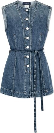 Sportmax Femme, Vestes, Bleu, Taille: 34 FR Denim Vest Dominio