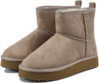 Generic NYSBH Pallene Bottines dhiver avec doublure en peluche pour femme avec fond &eacute;pais Bottes de neige pelucheuses chaudes et confortables en coton pour fe