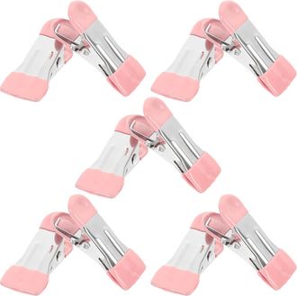 BESPORTBLE Edelstahl W&auml;scheklammern 10 St&uuml;ck Starke Klammern mit Gro&szlig;er &Ouml;ffnung f&uuml;r Kleidung Outdoor und Lebensmittelbeutel Vielseitige Beutelclips zur Frischhal