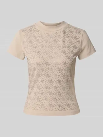 Guess T-Shirt im Allover-Look mit Ziersteinbesatz
