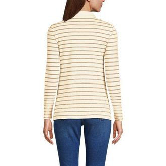 Lands End Supima-Poloshirt mit langen &Auml;rmeln, Damen, Gr&ouml;&szlig;e:48-50 regular, Braun, Baumwolle, by Lands End