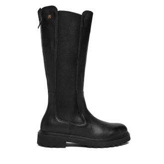 Tommy Hilfiger Stiefel Tommy Hilfiger Th Lthr Cleated Long Boot FW0FW08985 Schwarz
