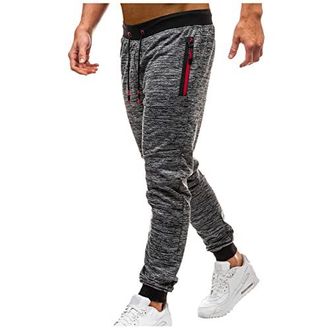 Generic Pantalon de surv&ecirc;tement pour homme - L&eacute;ger et &eacute;l&eacute;gant - Pantalon de jogging avec taille &eacute;lastique - Pantalon de loisirs - Coupe droite - Pantalon de t