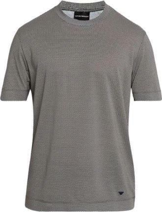 Emporio Armani Homme, Tops, Gris, Taille: M Jacquard Jersey T-shirt