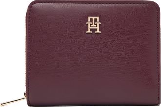 Tommy Hilfiger Geldb&ouml;rse Tommy Hilfiger Th Icon Med Za Flap AW0AW17742 Dunkelrot