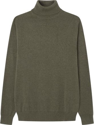 Springfield Herren JerseybásicocuellotortugaGg12 Pullover, Khaki, Größe M, XL