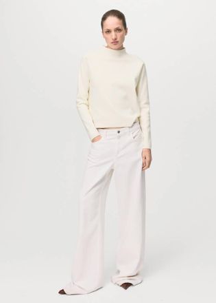 Mango Pull-over maille col montant &eacute;cru - Femme - 2XL - MANGO
