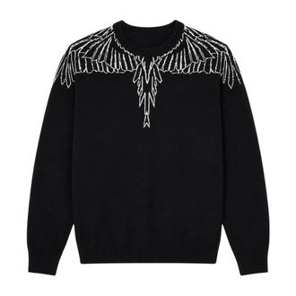 Marcelo Burlon Der Pullover mit Fl&uuml;geln - - Knitwear - Herren - Schwarzk - L