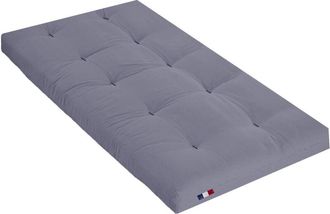 TERRE DE NUIT Matelas futon gris clair en coton 90x200
