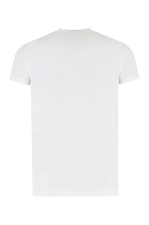 Dolce & Gabbana Mens T-Shirt Crew-Neck Cotton White T-Shirts And Polos