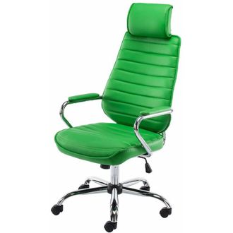 Clp Élégant chaise de bureau moderne avec appuie-tête en cuir écologique différentes couleurs Couleur : Vert