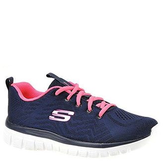 Skechers Femme Graceful Get Connected fashion sneakers, Navy Hot Pink, 38 EU Ancho