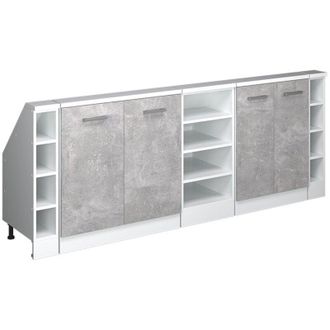 Vicco Ensembles de meuble de rangement sous pente Rion, B&eacute;ton/blanc, Lot de 5, Vicco