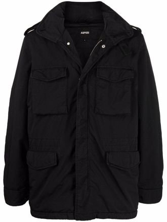 Aspesi manteau &agrave; poches cargo - Noir