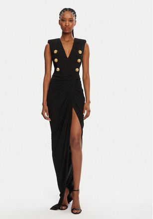Balmain Abendkleid DF0RP575JE50 Schwarz Regular Fit