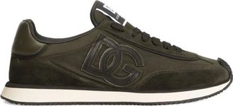 Dolce & Gabbana Homme, Chaussures, Vert, Taille: 44 EU Cushion Canvas And Leather Baskets