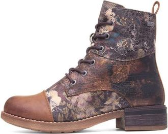 Rieker Bottines noisette avec imprimé à talon décroché bas avec lacets et zip latéral - Taille numeric_41