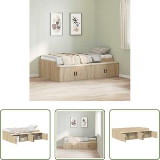 vidaXL vidaXL Stauraum Bett - Bettrahmen mit Speicher Sonoma-Eiche 90 x 200 cm Holzwerkstoff