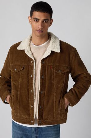 Levi's Corduroy Type III Sherpa Trucker Jacket - Homme - Marron / Karla Brown - L