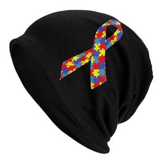 Generic Homme Femme Bonnets De Ski Sensibilisation &Agrave; lAutisme Bonnet dhiver Mode Bonnet &Agrave; Revers Classique Bonnets Tricot&eacute; pour Hiver Course Patinage