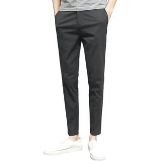 Generic Pantalon chino extensible d&eacute;contract&eacute; pour homme - Taille &eacute;lastique - Pantalon de golf fusel&eacute; - Robe l&eacute;g&egrave;re et d&eacute;contract&eacute;e, Gris 1, 48