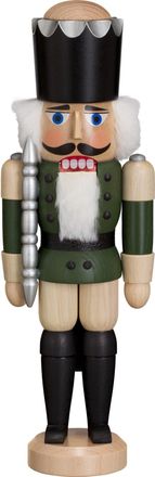 Seiffener Volkskunst Nussknacker K&ouml;nig Erzgebirge 29cm (gr&uuml;n lasiert)