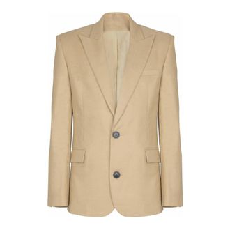 Balmain Canvas Sakko mit 2 Kn&ouml;pfen - - Jackets - Herren - Beige - S
