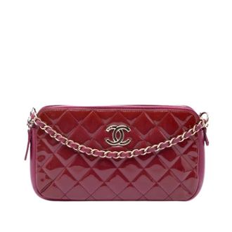 Chanel Pre-owned Vintage Quilted Patent Crossbody - Femme - Pre-owned - Rouge - Taille: ONE Size