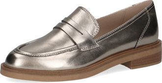 Caprice Damen Slipper aus Leder Elegant, Beige (Taupe Metallic), 40 EU