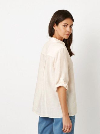 Toni Klassische Bluse Clay 3/4-Arm aus sommerlicher Leinenqualit&auml;t