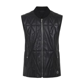 Moncler Homme, Vestes, Noir, Taille: L Geocamo Flight Nappa Leather Vest