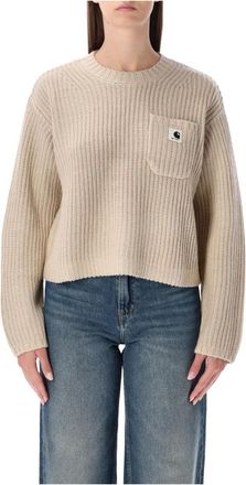 Carhartt Work in Progress Femme, Pulls, Beige, Taille: 40 FR Pulls &agrave; col rond